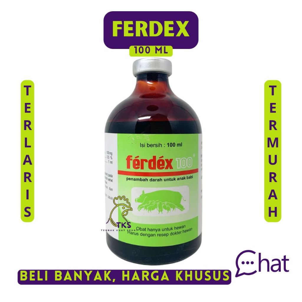 Jual FERDEX 100 ml - Penambah Darah Anak Babi Zat Besi Hewan Ternak ...