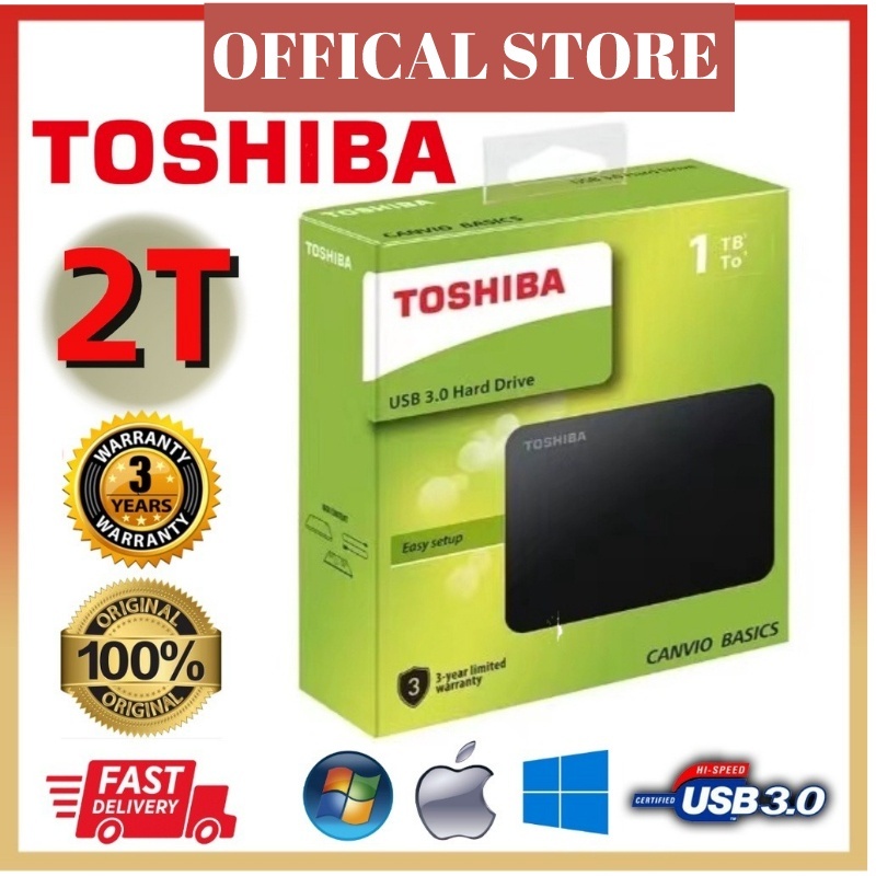 Jual Hardisk Eksternal Toshiba 4TB 2TB 1TB HDD USB 3.0 Portable Original External Hard Drive ...