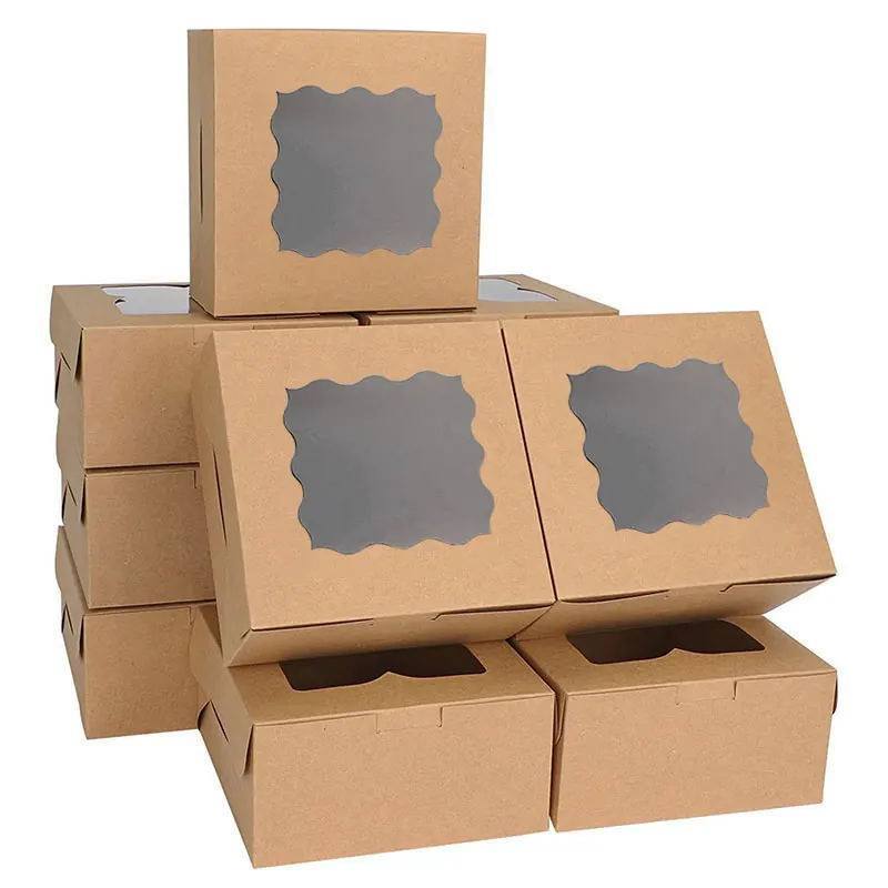 Jual 1pcs Kotak Kue / Kotak Cake Persegi / Box Cake Transparant Kraft ...