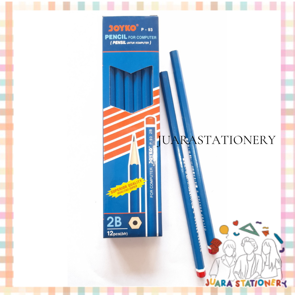 Jual (85) JUARASTATIONERY Pensil Kayu Joyko P-93 2B [LUSIN] / Pensil 2B Pensil Grosir Pensil ...
