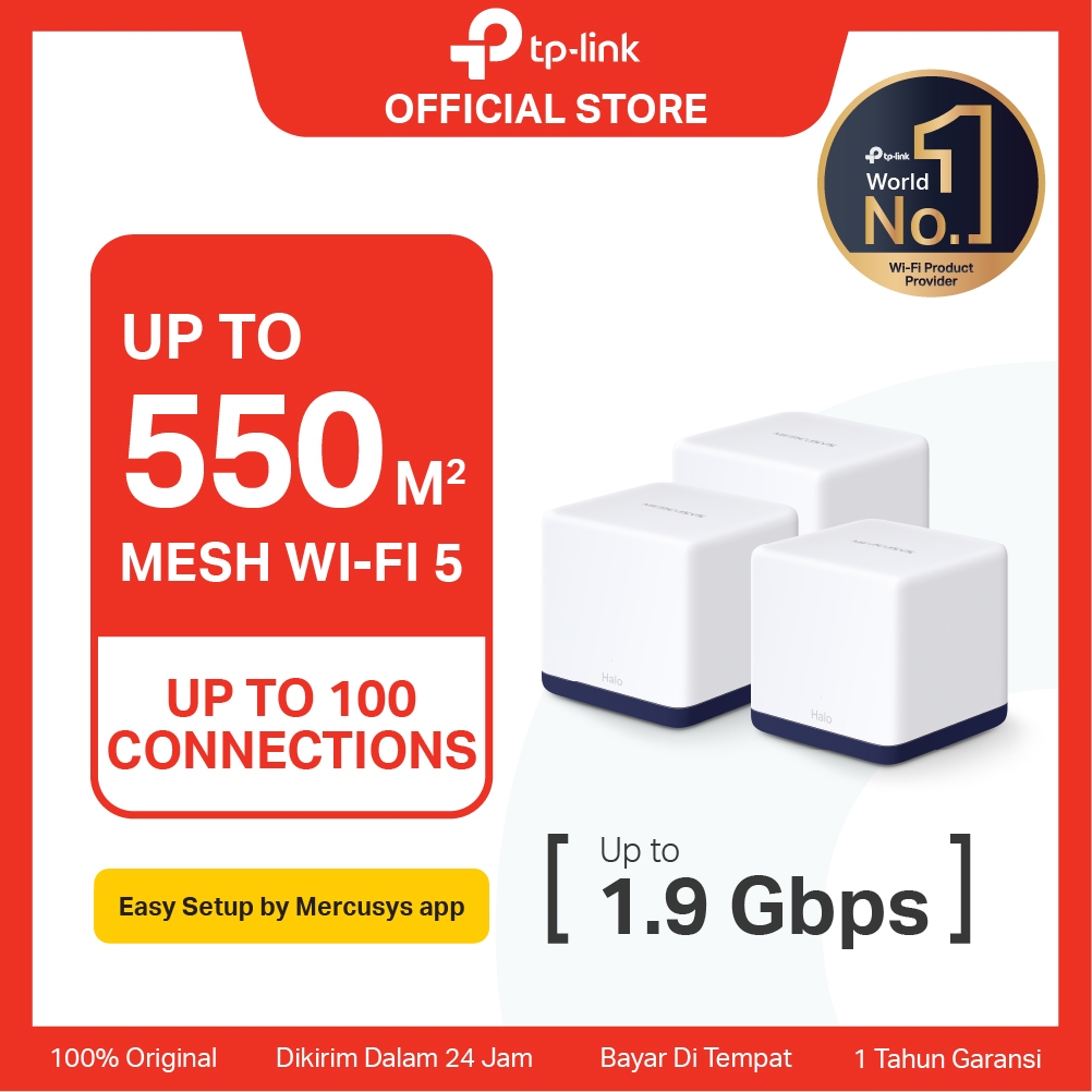 Jual TP-LINK Mercusys Halo H50G (1/2/3 PACK) AC1900 Gigabit Dual Band ...