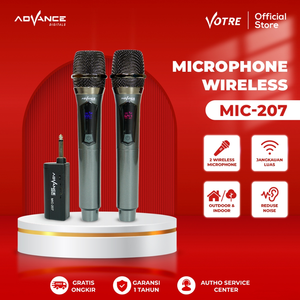 Jual 【COD】Advance MIC-207 Double Mic Wireless Recharger Bisa digunakan ...