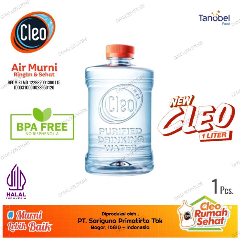 Jual [ Air Minum CLEO Pure Water | Kemasan Botol 1 Liter | 1 Pcs ...