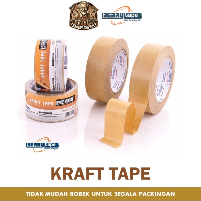 Jual Lakban Kertas Kraft Tape Besar Isolasi Coklat Kertas 48mm/2 Inch ...