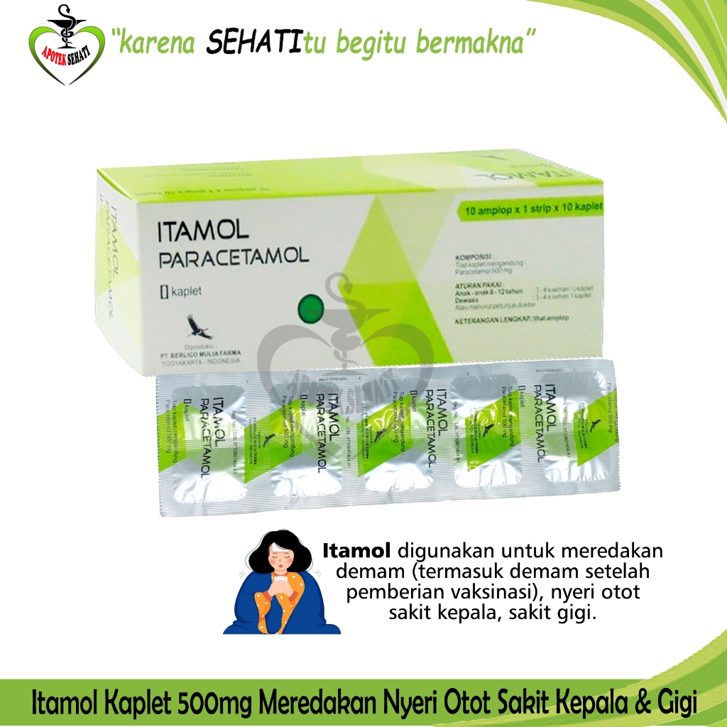 Jual Itamol Tablet Paracetamol Meredakan Nyeri Demam Sakit Gigi ...