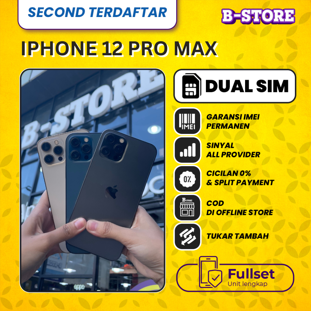 Jual IP 12 PRO MAX 256GB Dual SIM - Fullset Bergaransi - SECOND ...