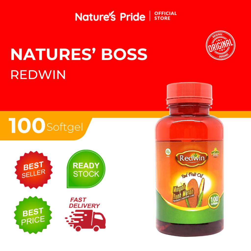 Jual NATURE'S BOSS REDWIN RED FRUIT OIL ISI 100 SOFTGELS - MINYAK BUAH ...