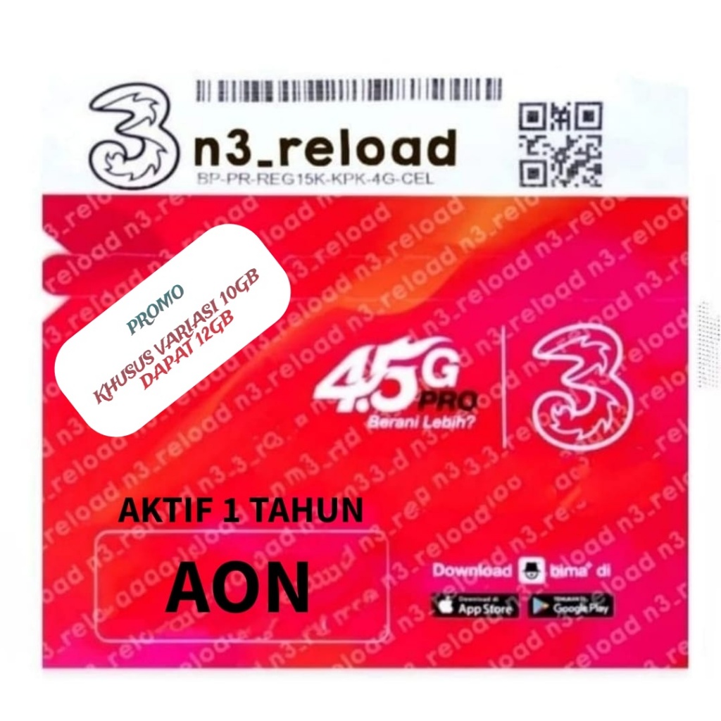 Jual Perdana Tri AON 1 Tahun Nasional | Shopee Indonesia