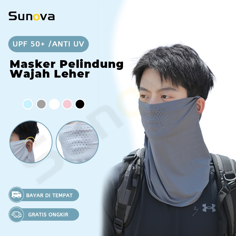 Jual Sunova Masker Anti-UV UPF50+ Wajah Pelindung Sinar UV Dengan Lapisan Kain Ganda | Shopee ...