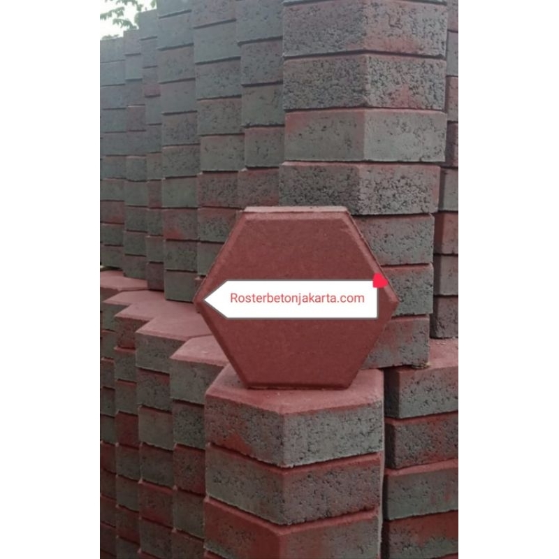 Jual Paving Block Hexagon Merah Pres hidrolik | Shopee Indonesia