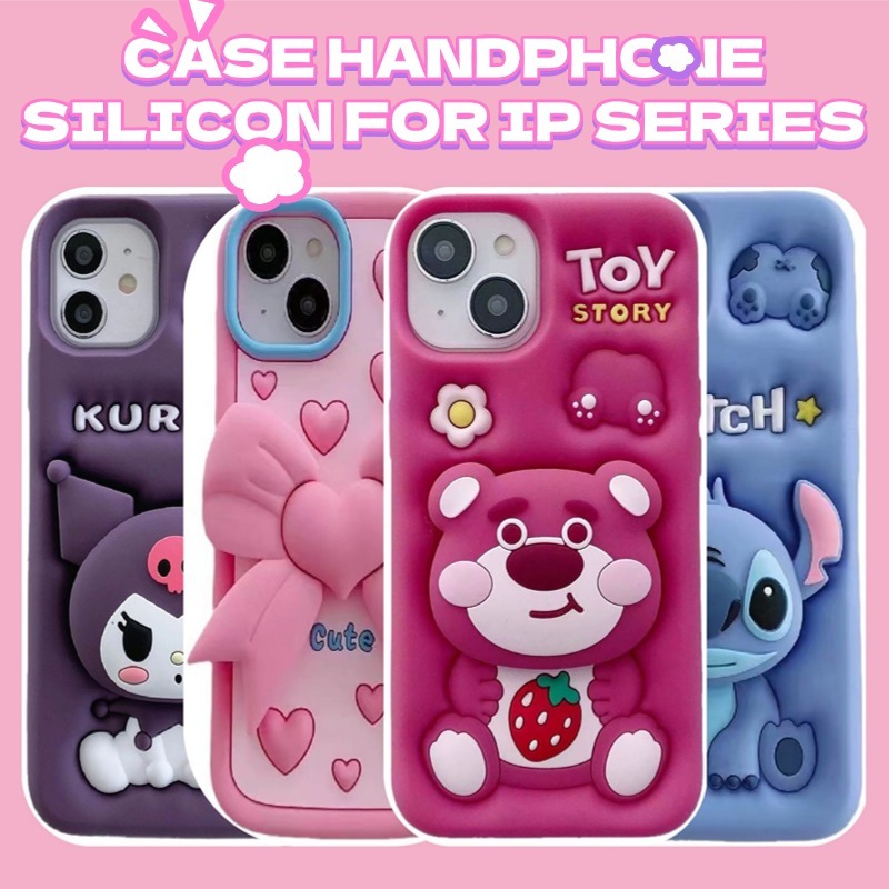 Jual Casing Silikon Premium Lembut Kartun 3D Lucu dengan Pop Socket ...