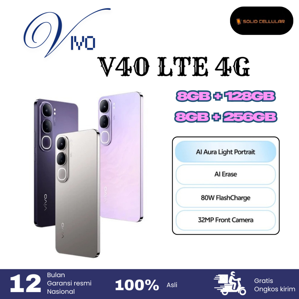 Jual vivo v40 lite 4G/5G 8/128/256 garansi resmi | Shopee Indonesia