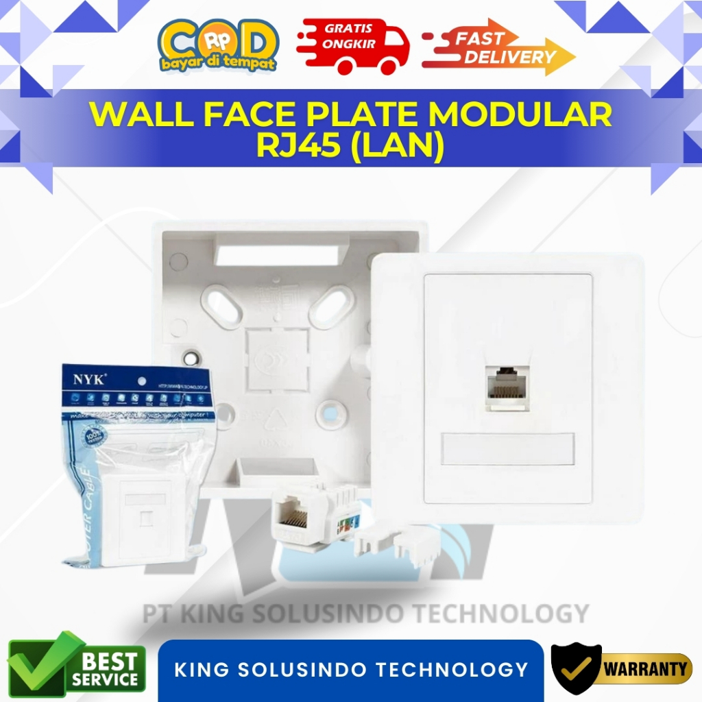 Jual Face Plate Socket LAN Modular RJ45 1 Port | Shopee Indonesia