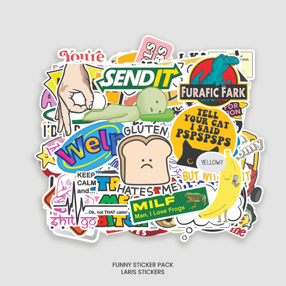 Jual Sticker Pack Funny 10 Pcs Untuk Laptop, Mobil, Motor, Tumblr, dan ...