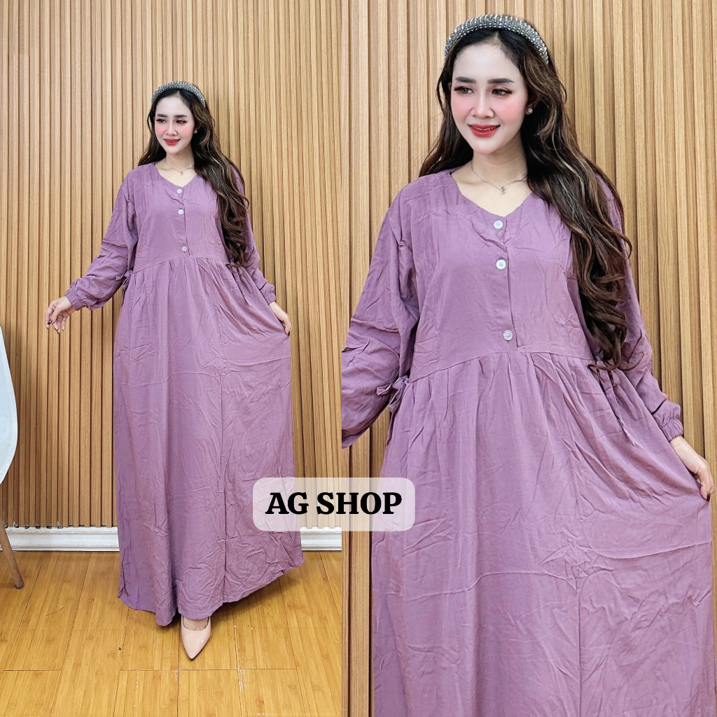 Jual Gamis Rayon Homey Dress Rayon Polos Busui Friendly | Shopee Indonesia