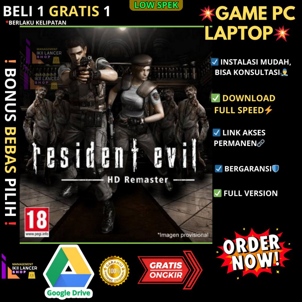 Jual Resident Evil Remaster HD (2015) - PC LAPTOP GAMES - CARA INSTALL MUDAH! | Shopee Indonesia