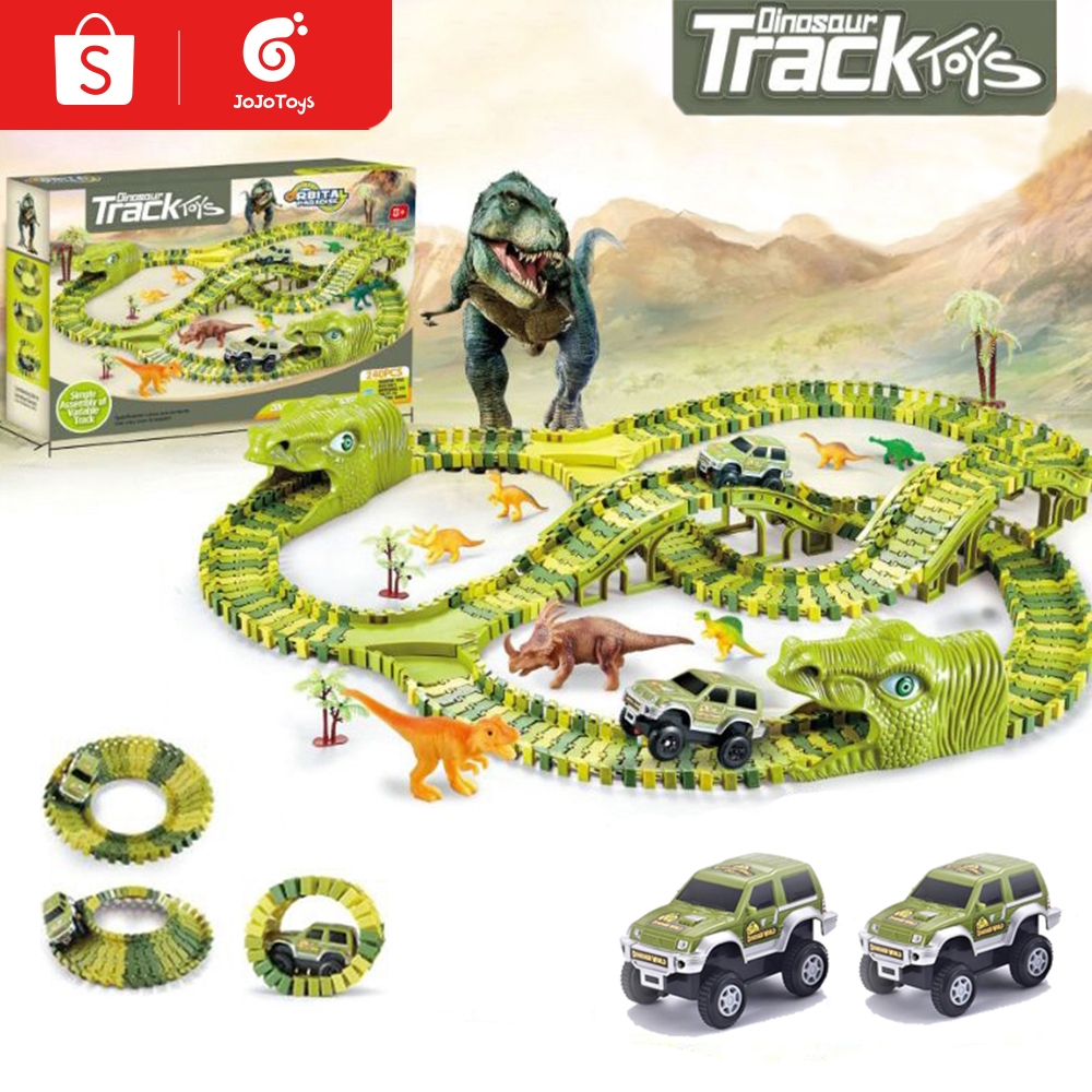 Jual JOJOTOY Dinosaurus Rel Mobil 240PCS Dino Rel Mobil Mainan ...