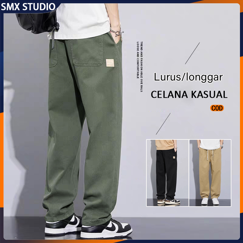 Jual Celana Cargo Panjang Pria Korean Style Celana Kargo Hijau Celana panjang pria Original ...