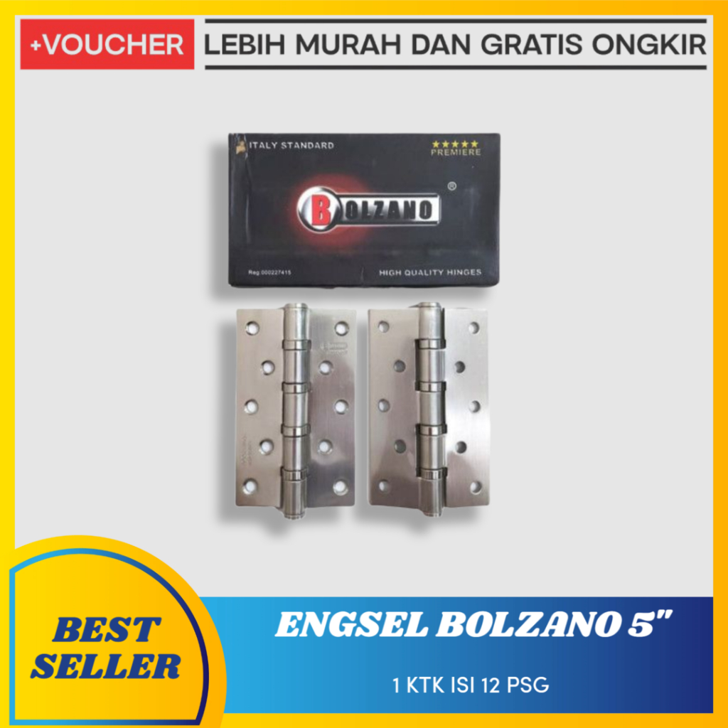 Jual KUALITAS : BAGUS. bolzano premium 5" inch. engsel pintu extra ...