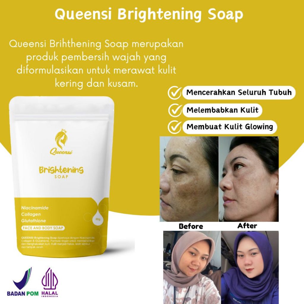 Jual Sabun Quensi Brightening | Halal dan sudah BPOM cocok untuk Priaa ...