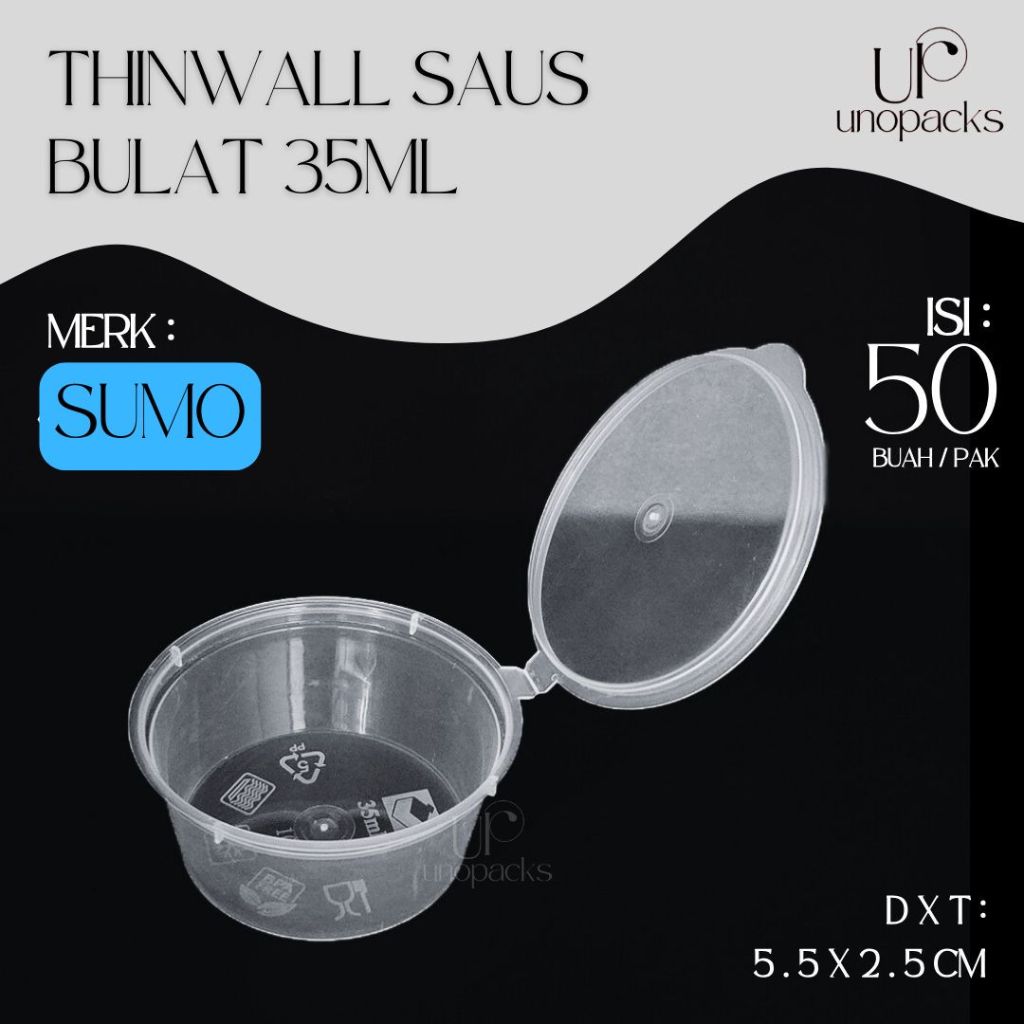 Jual THINWALL SAUCE CUP BULAT 35ML WADAH SAUS SAMBAL MAYONAISE PLASTIK ...