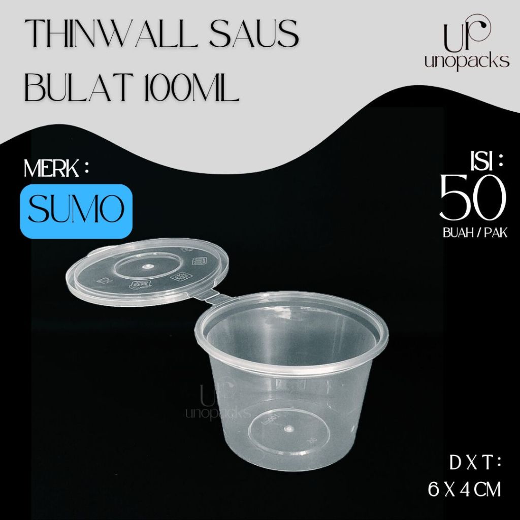 Jual THINWALL SAUCE CUP BULAT 100ML WADAH SAUS SAMBAL MAYONAISE PLASTIK ...