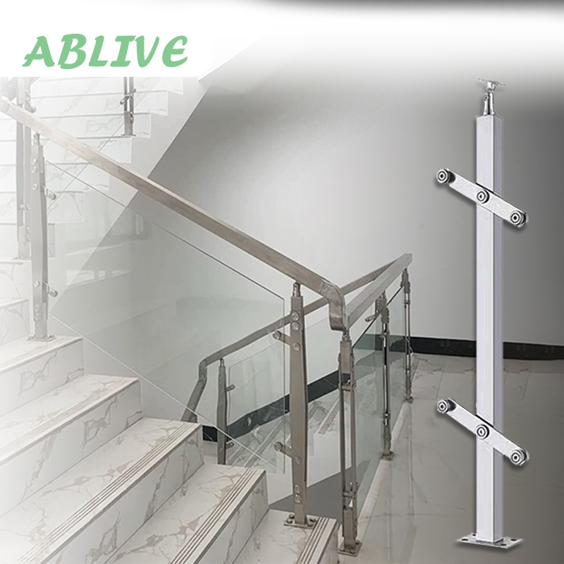 Jual 85cm Railing Tangga Kaca Hollow SUS 201 Railing Tangga Stainless ...