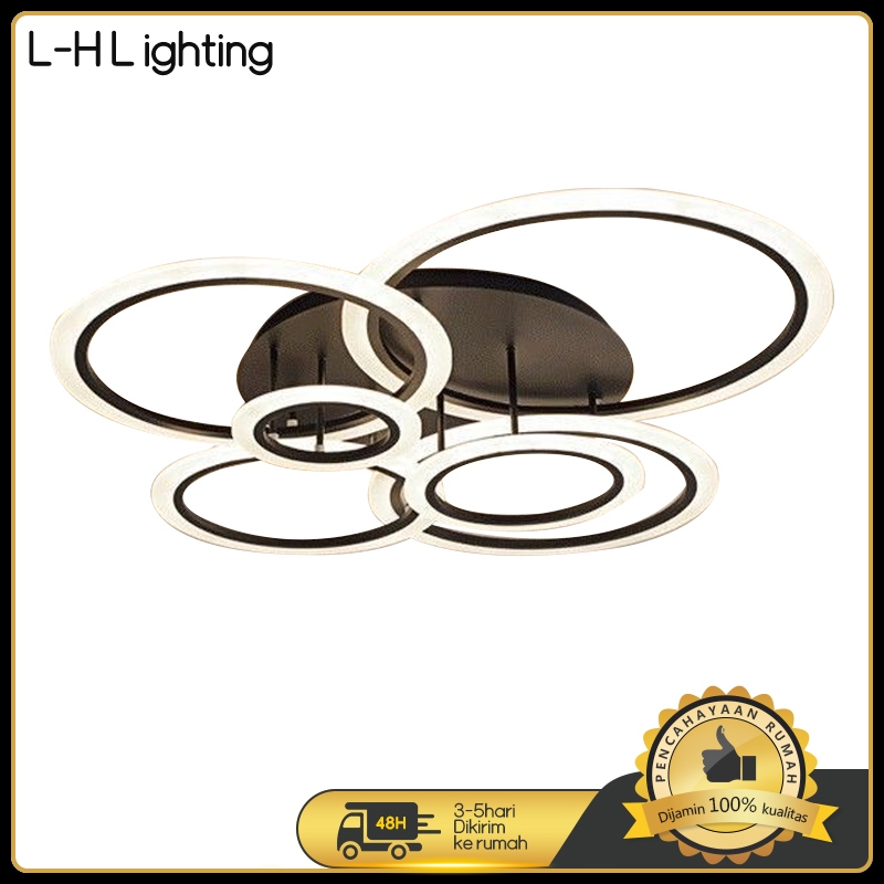Jual L-H lighting Hitam/Emas LED 3 Warna Modern Minimalis Langit-langit ...