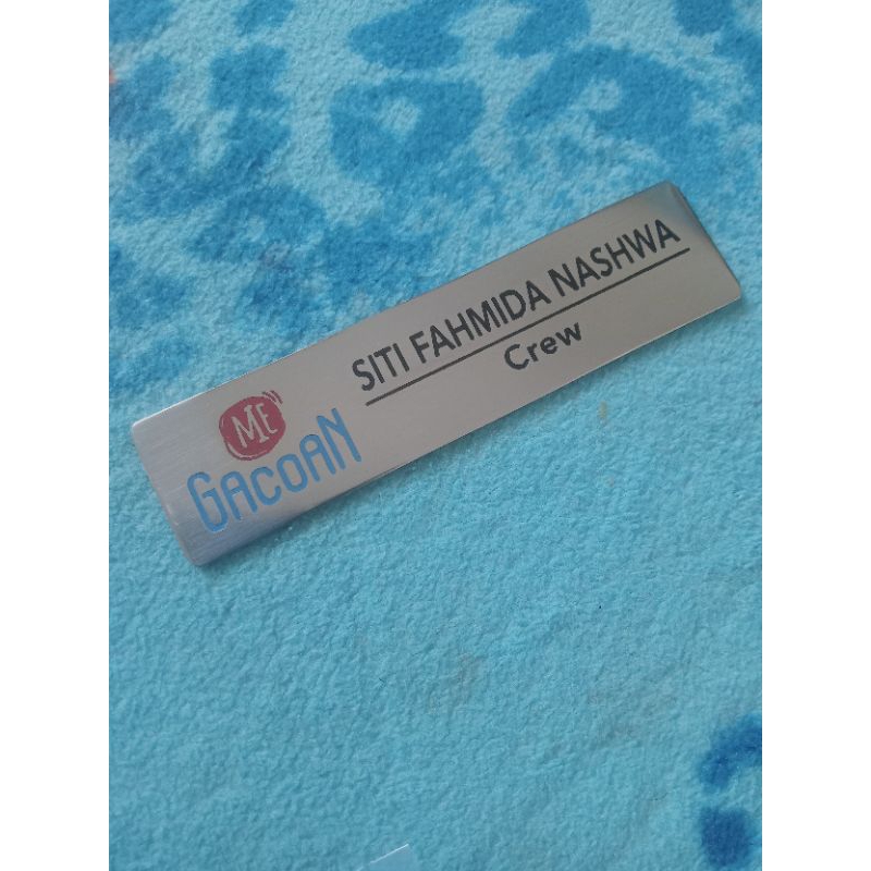 Jual Name tag Me Gacoan Silver Stainless Premium Tanpa Resin - Papan ...
