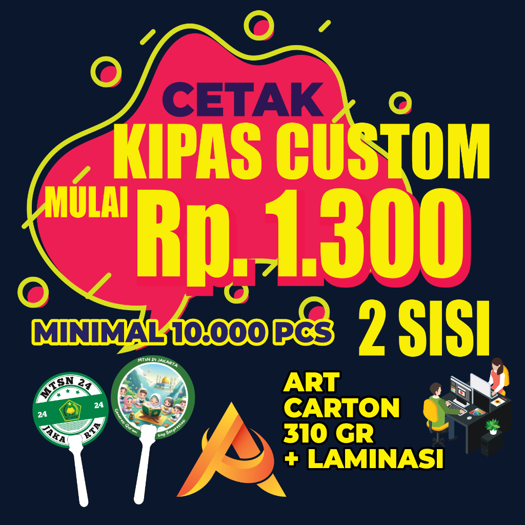 Jual Kipas Custom / Kipas Custom 2 Sisi / Kipas Custom Murah | Shopee ...