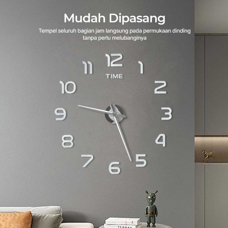 Jual Jam Dinding Besar 3D Unik Tempel Tembok Desain Minimalis Dekorasi ...