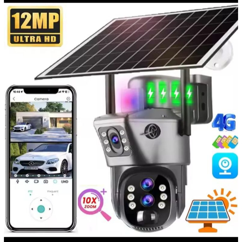 Jual Cctv PTZ Outdoor 10x Zoom 4G SIM card solar panel Camera outdoor ...