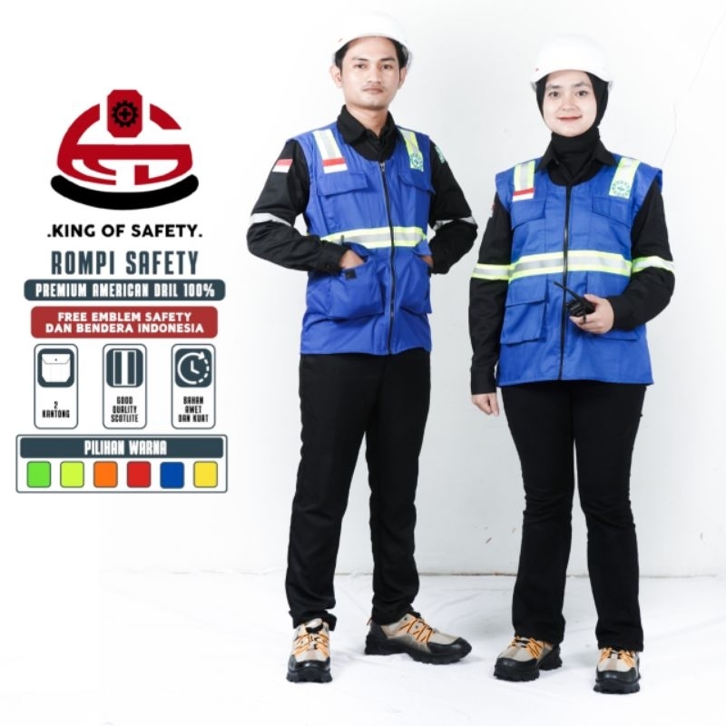 Jual KING SAFETY [ FREE LOGO SAFETY & BENDERA ] Rompi Safety, Rompi ...