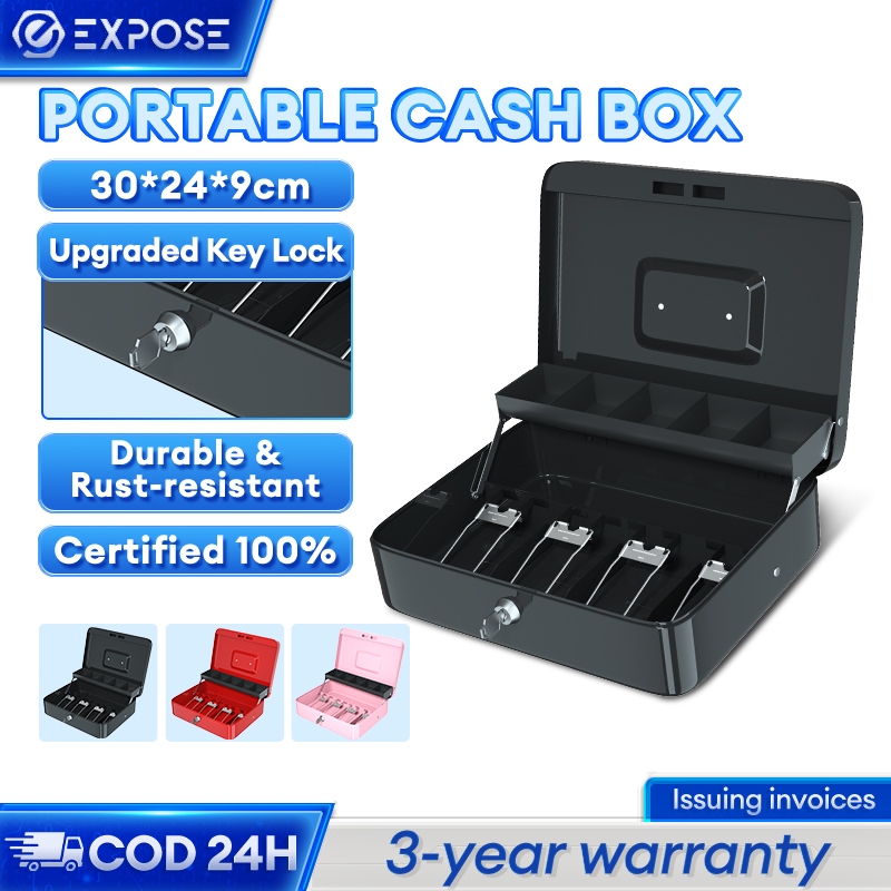 Jual Kotak Uang Portable Cash Box Money Box Safety With Lock Security ...