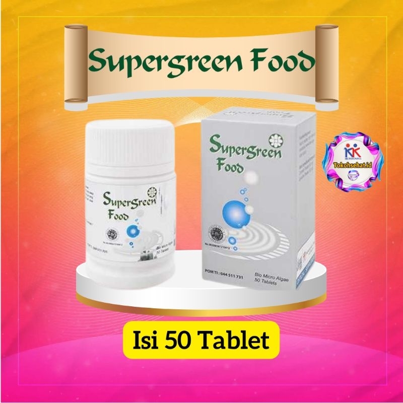 Jual Super Green Food Isi 50 Tablet Suplemen Multivitamin Dan Mineral KK Indonesia Padat Gizi ...