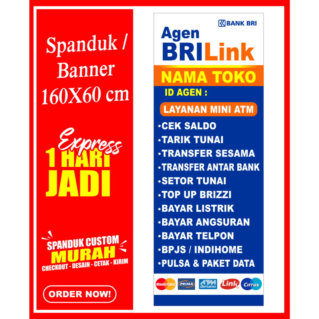 Jual Spanduk Banner Agen Brilink Spanduk Banner Agen Brilink, Ukuran ...