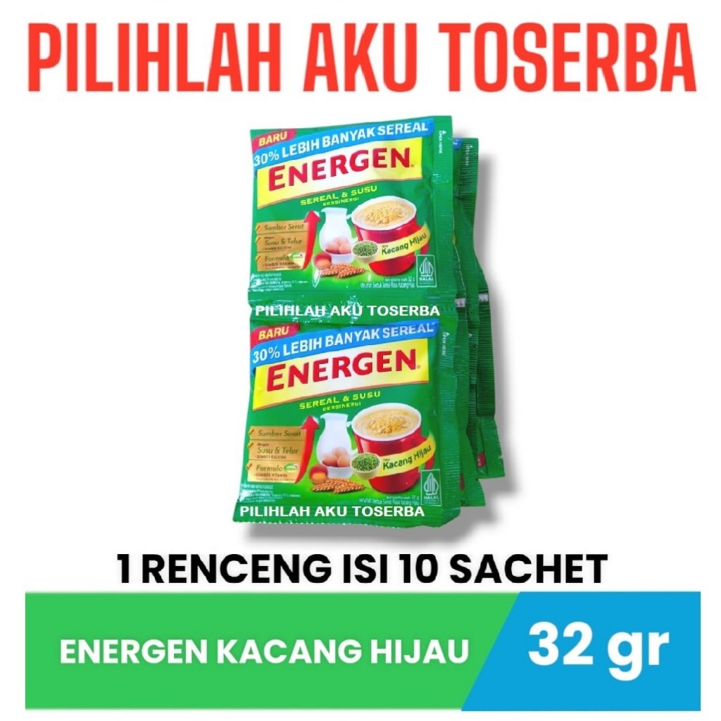 Jual Energen KACANG HIJAU Renceng 32gr x 10 Sachet (HARGA RENCENG) | Shopee Indonesia