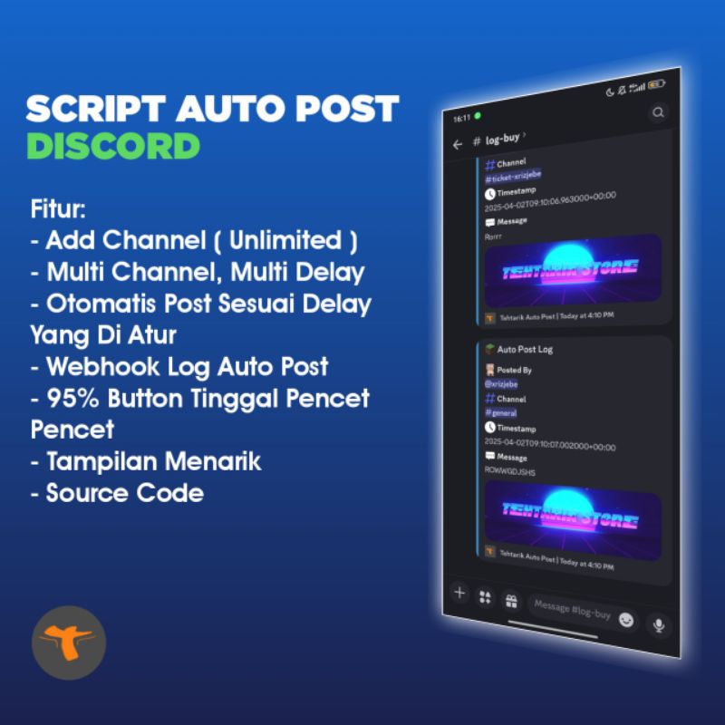 Jual SCRIPT AUTO POST DISCORD BUTTON | Shopee Indonesia