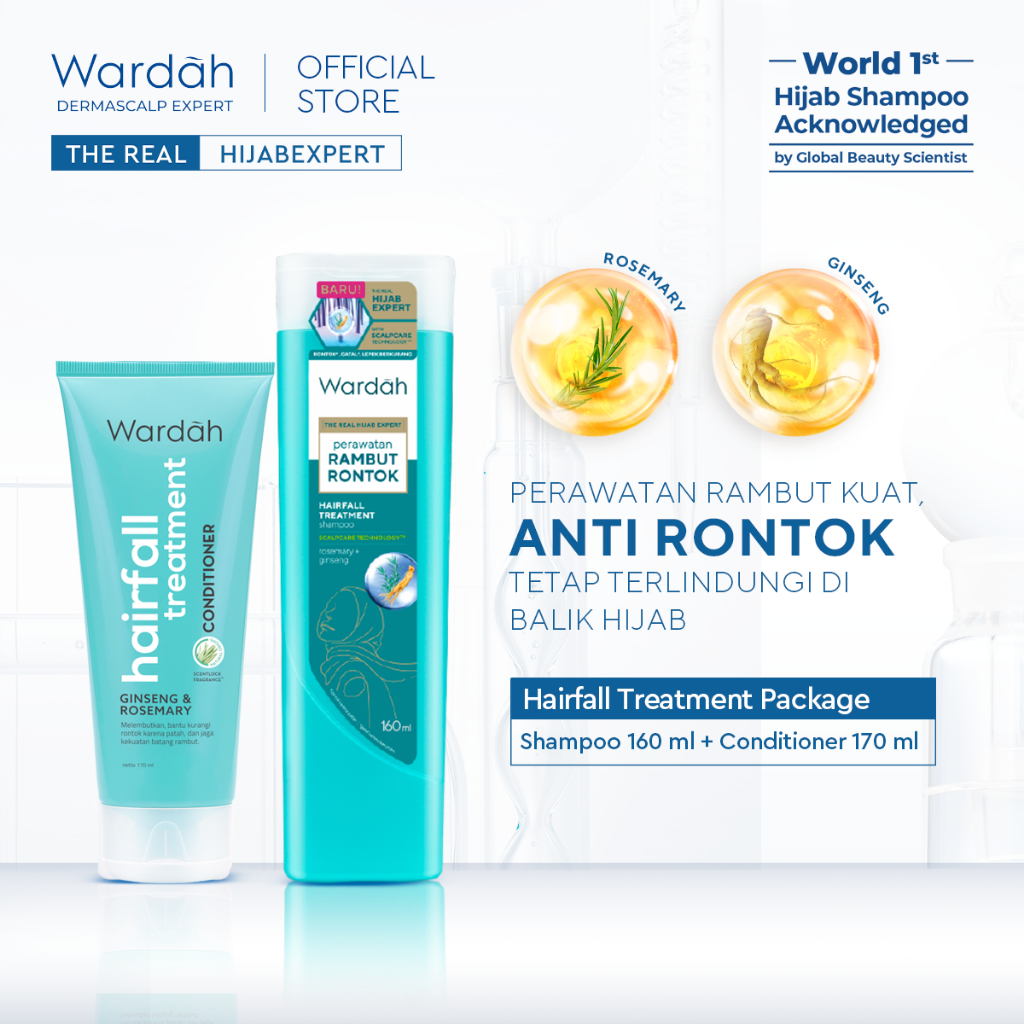 Jual NEW Wardah Dermascalp Expert Package Hairfall Treatment Shampoo ...