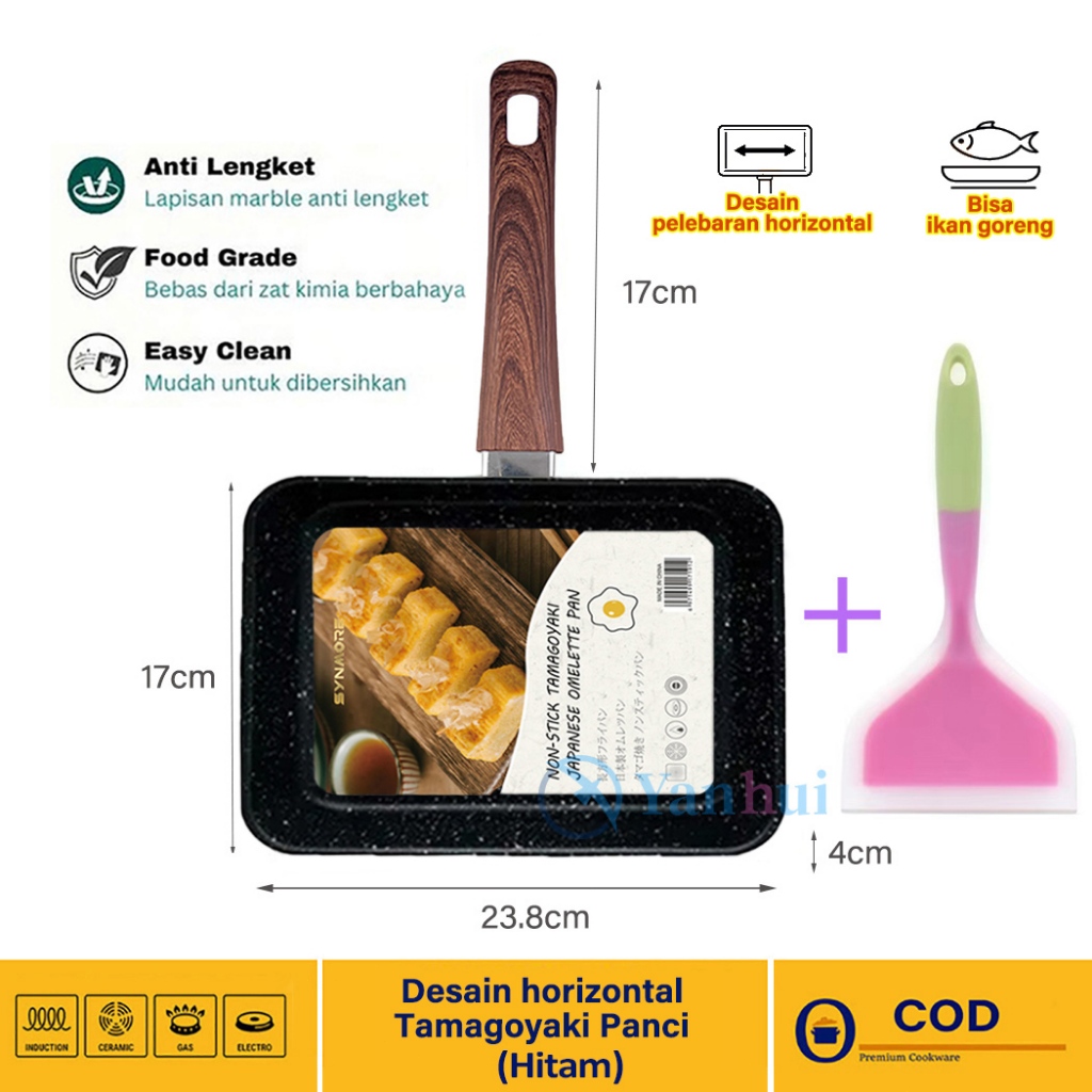 Jual Tamagoyaki pan penggorengan telur anti lengket omelette Anti ...
