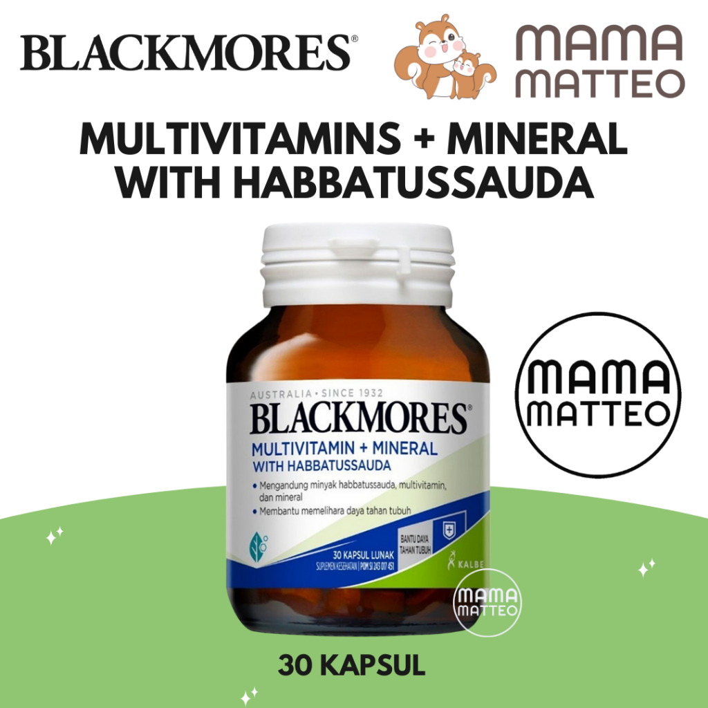 Jual BLACKMORES Multivitamins + Mineral with Habbatussauda 30 Kapsul / Suplemen Vitamin Daya ...