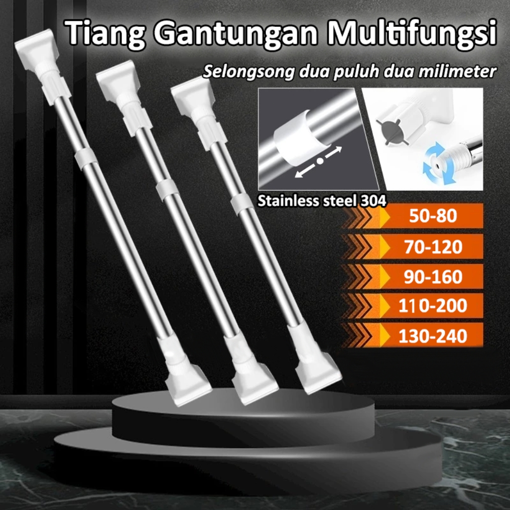 Jual SUS304 Tiang Gantungan Multifungsi/Tiang Gantungan Baju/Tiang Gantungan Sebaguna fleksibel ...