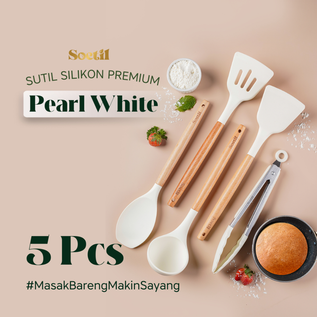 Jual SOETIL Spatula Silikon Set 5pcs Pearl White | Sutil | Sotil ...
