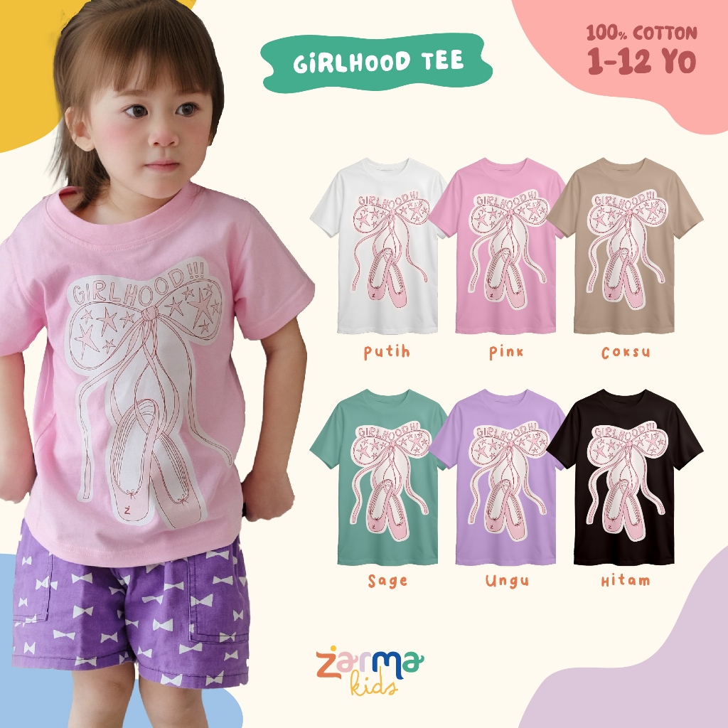 Jual ZARMA KIDS - Kaos Anak Perempuan Desain Girlhood - T-shirt Ringan ...