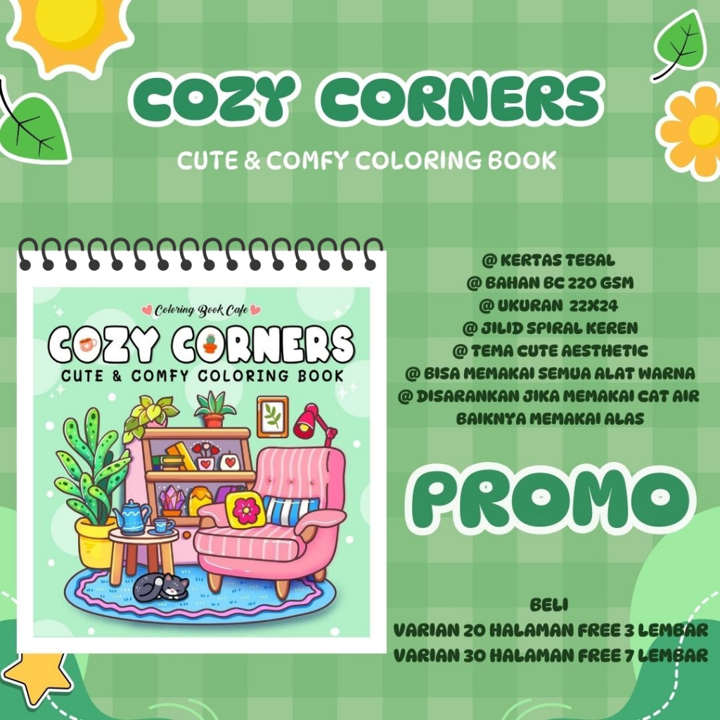 Jual Cozy Corners Cute And Comfy Coloring Book - Buku Mewarnai Untuk ...