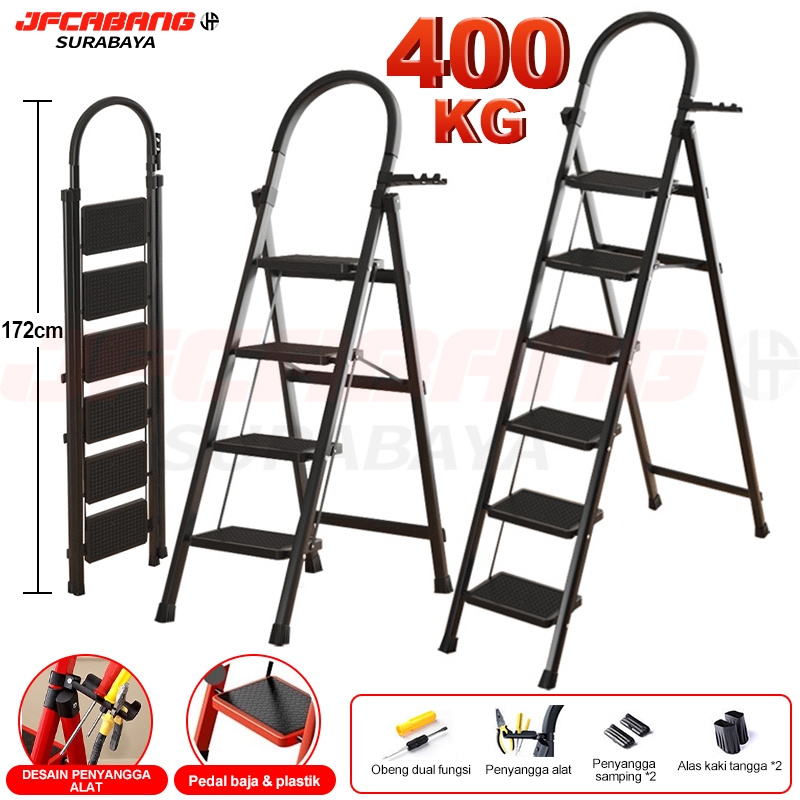 Jual Tangga Lipat Rumah 4 step dan 5 step / Baja Karbon Tebal Anti Licin Pegangan Tangan Tangga ...