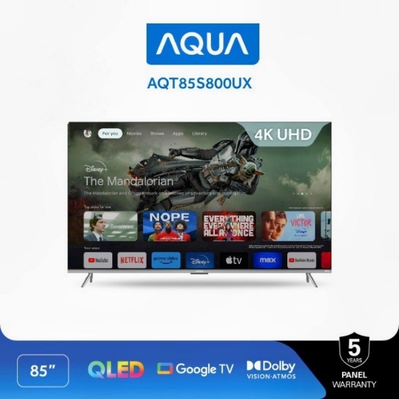 Jual QLED UHD 4K Google TV 85 Inch AQUA Type : AQT-85S800UX - HDR - Dolby Vision ( MEDAN ...