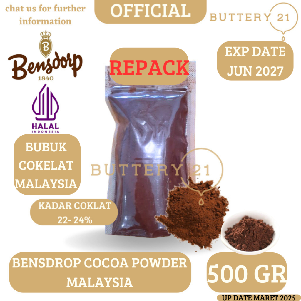 Jual BENSDORP COCOA POWDER 500 GR/BENSDROP POWDER 500 GR/COCOA/KAKAO ...