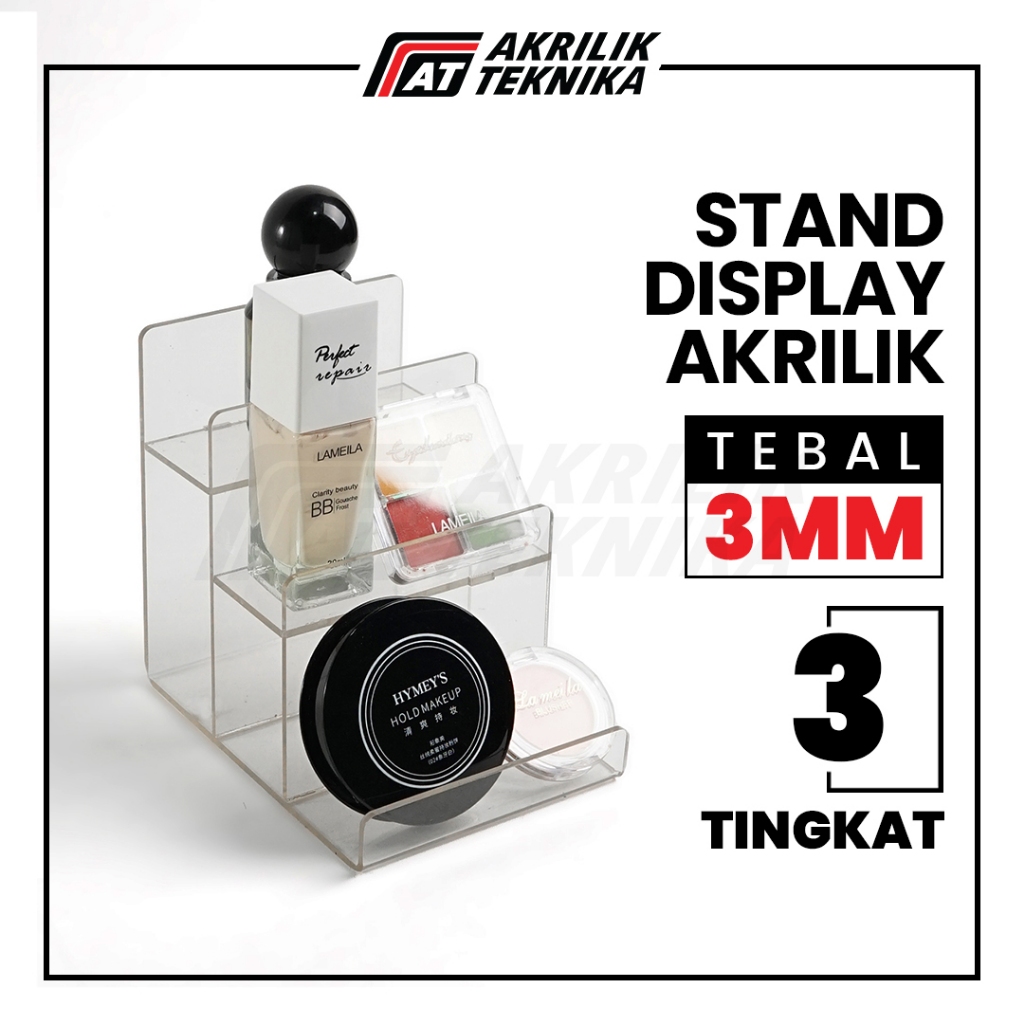 Jual Stand Display Akrilik 3 Tingkat / Stand Makeup Action FIgure ...