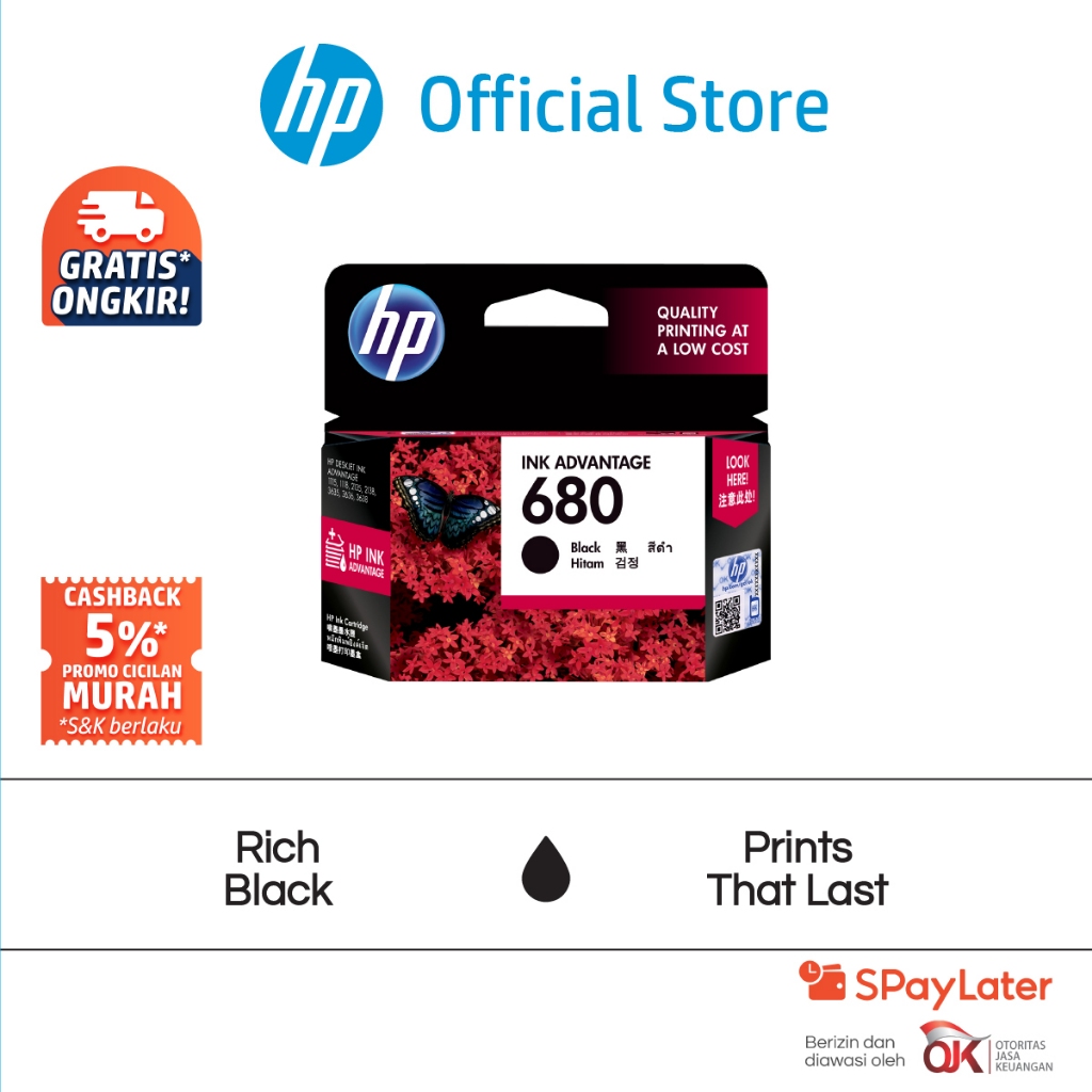 Jual Tinta Printer HP Original 680 Hitam Black Cartridge Asli Twin Pack ...